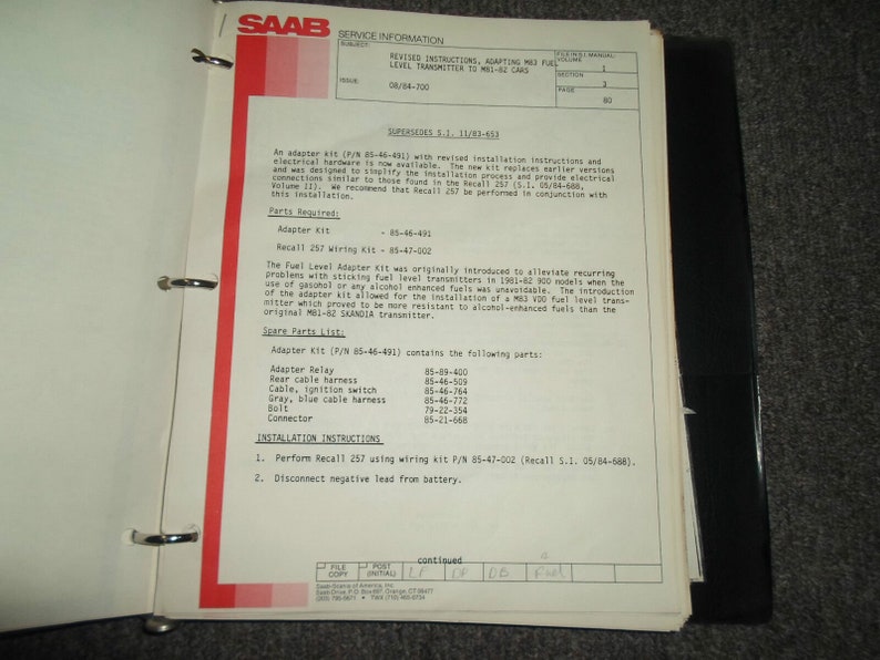 1975 1985 Saab Paint Codes Turbocharger Service Campaign - Etsy