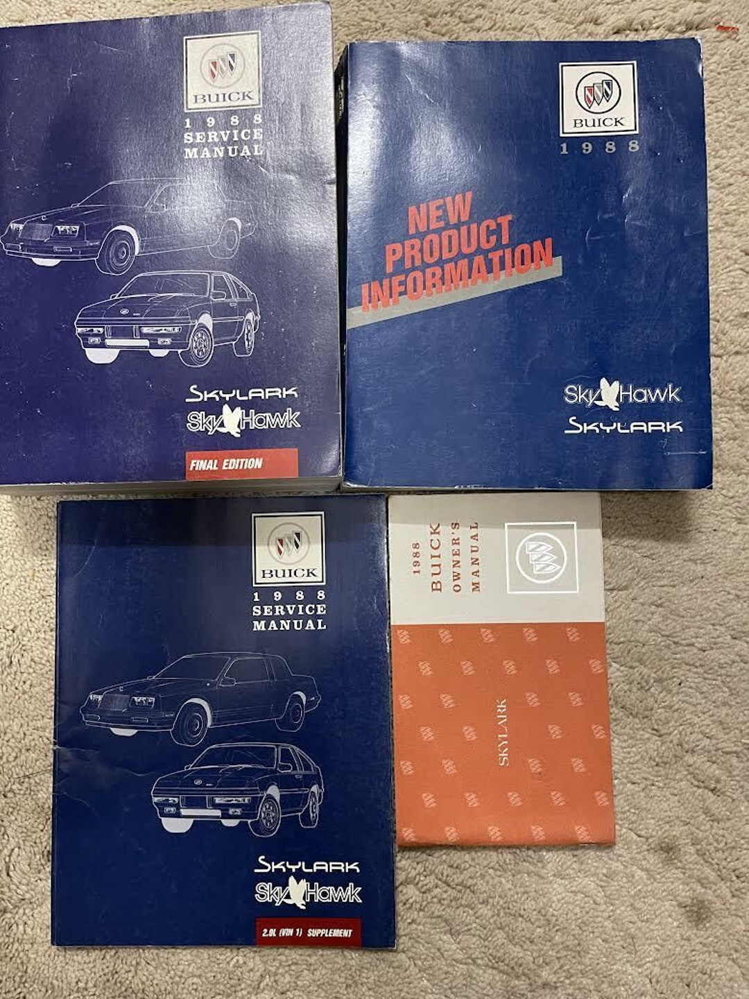1988 Buick Skylark Skyhawk Service Shop Repair Workshop Manual Set OEM ...