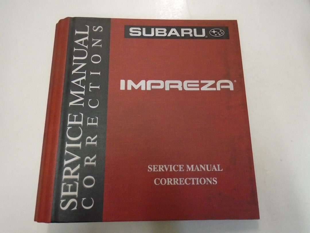 Subaru Impreza Service Manual Corrections Binder Only W/tabs - Etsy