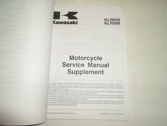 1987 2007 Kawasaki KLR650 KLR500 Motorcycle Service M… - Gem