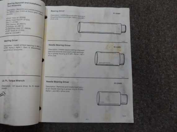 1994 Mercruiser Special Tools Drive Units Gas Diesel … - Gem