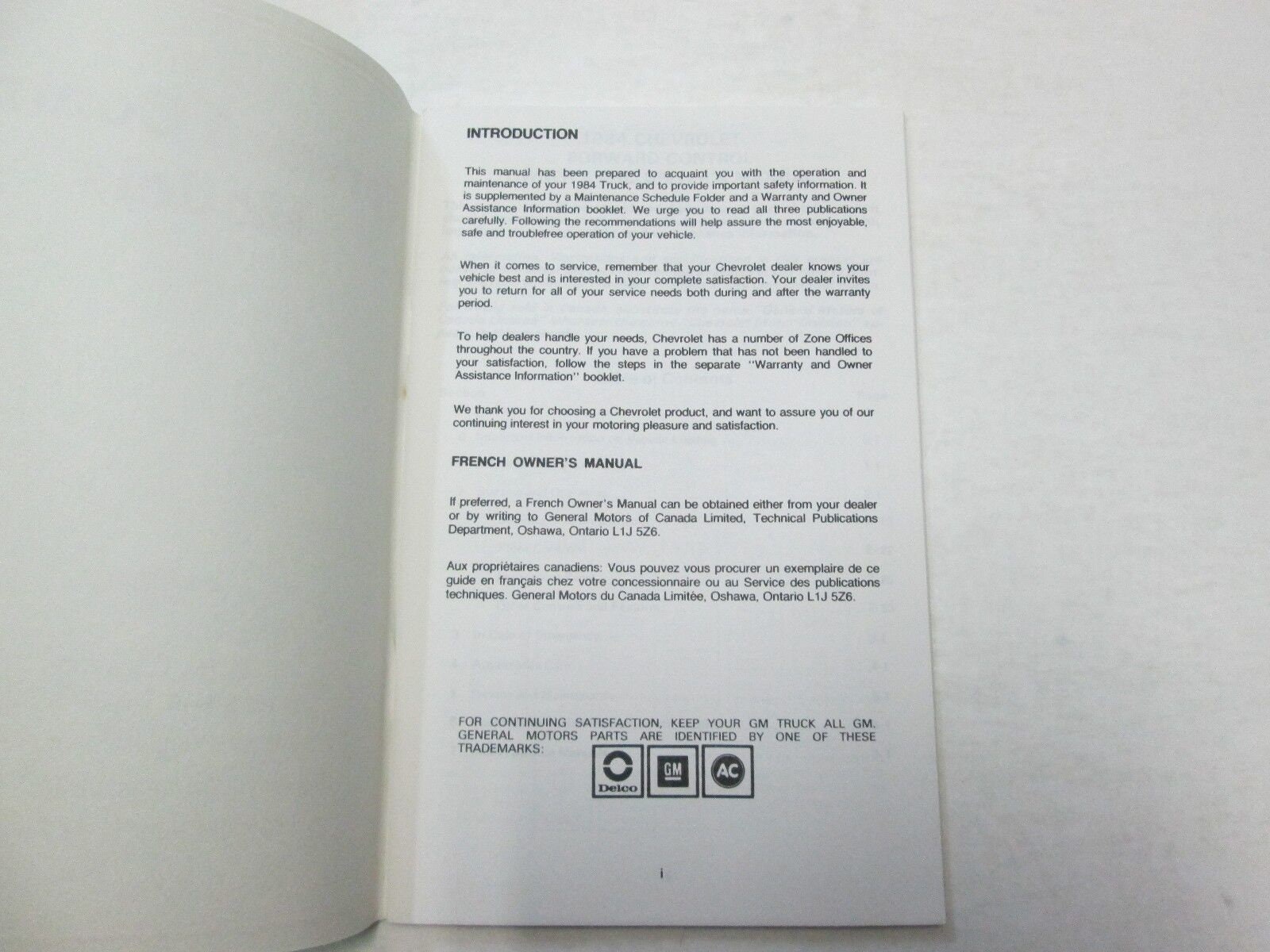 1984 Chevrolet Forward Control Models Owners & Drivers Manual - Etsy