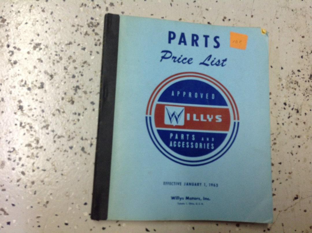 1963 Jeep Willy's Willys Parts Price List Manual Factory - Etsy