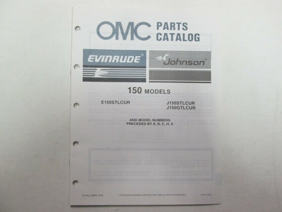 1987 OMC Johnson Evinrude 150 Models Parts Catalog Manual - Etsy