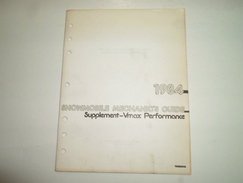1984 Yamaha Snowmobile Mechanics Guide Manual Factory Oem Book 84 2 ...