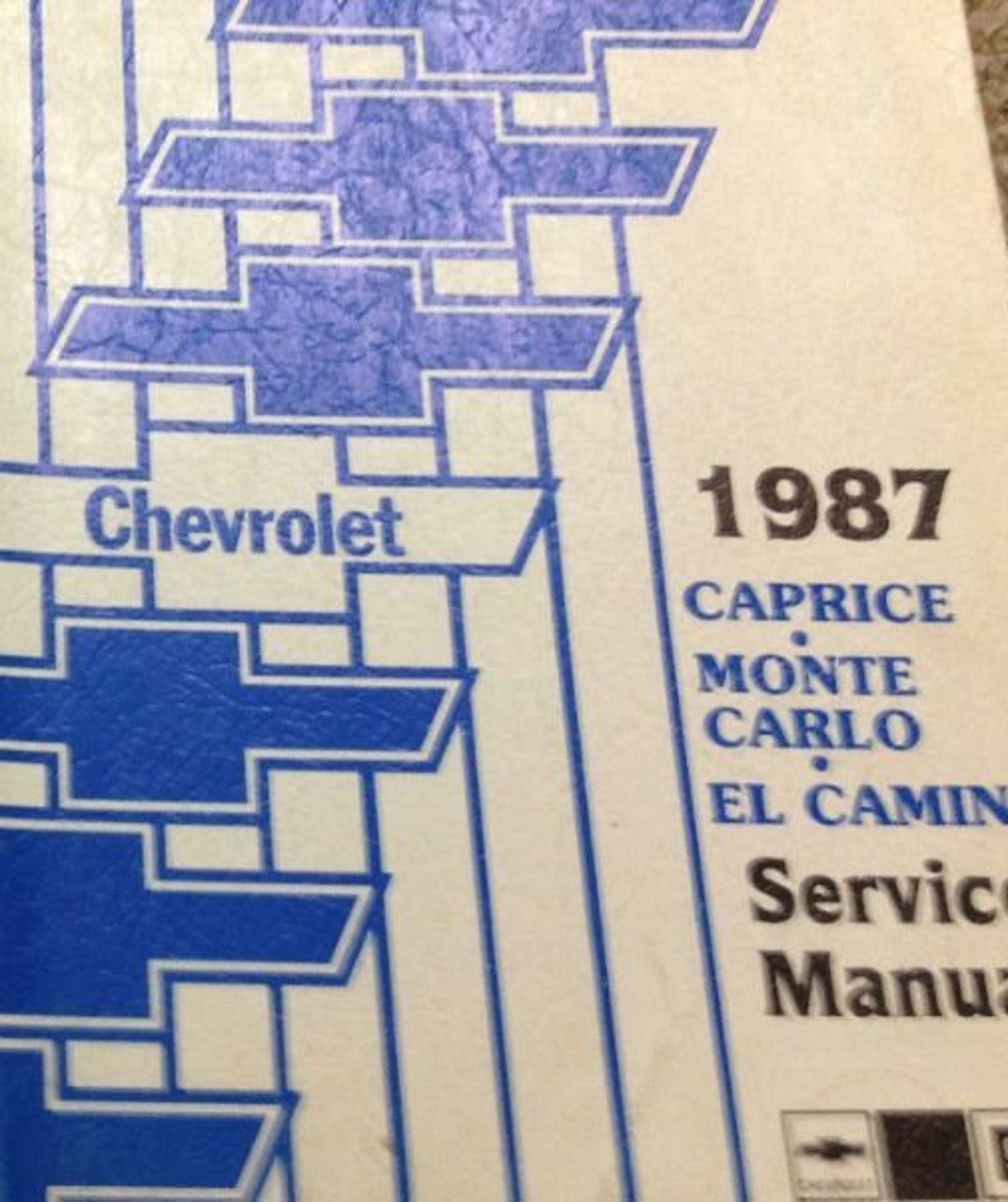 1987 Chevy Caprice Monte Carlo El Camino Repair Service Shop Manual ...