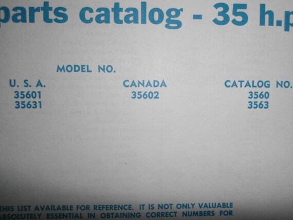 1966 Chrysler Outboard 35 HP Parts Catalog - Gem