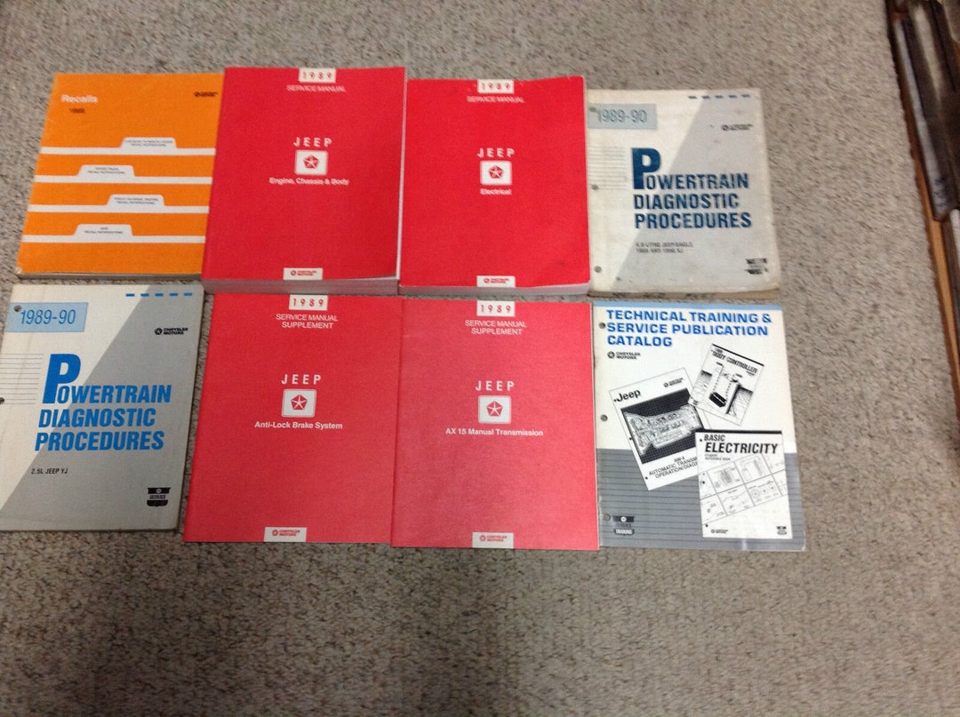 1989 Jeep Wrangler Cherokee Wagoneer Service Shop Repair Manual Set W Lots Oem - Etsy