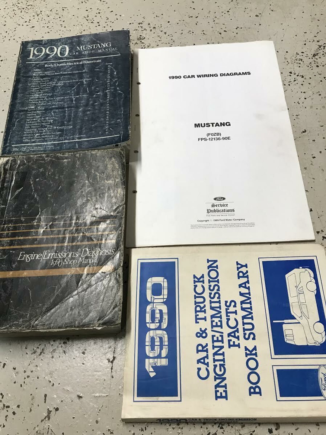 1990 Ford Mustang Gt Cobra Service Shop Repair Manual Set W Ewd Pced ...