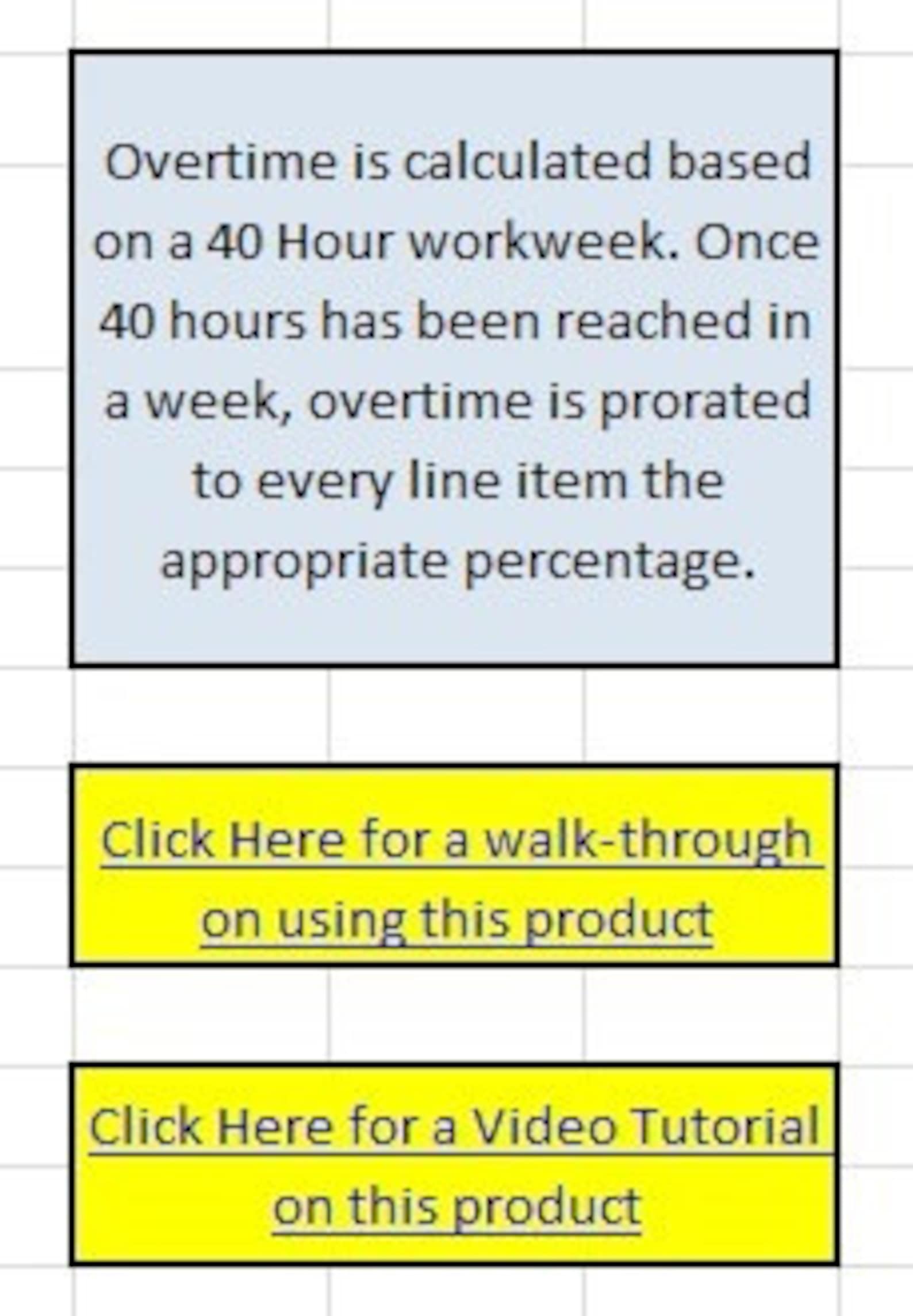 Overtime Calculator Spreadsheet - Weekly and Biweekly - Microsoft Excel ...