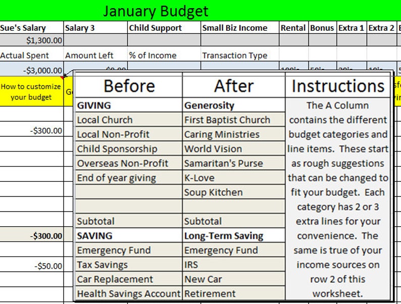 Ledger-based Budgeting Software Package - Microsoft Excel - Etsy