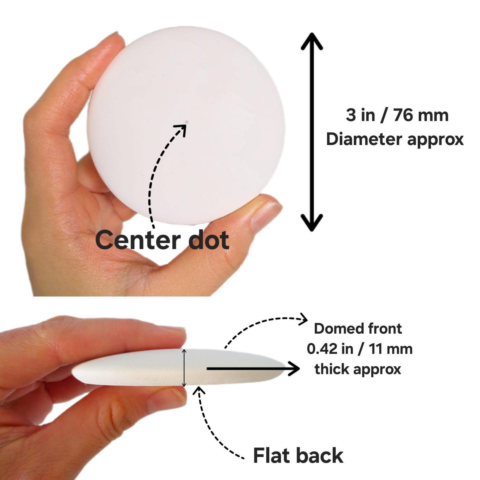 Thin 6-pack 3” Handmade Plaster Stones – Smooth Flat-back Craft Rocks ...