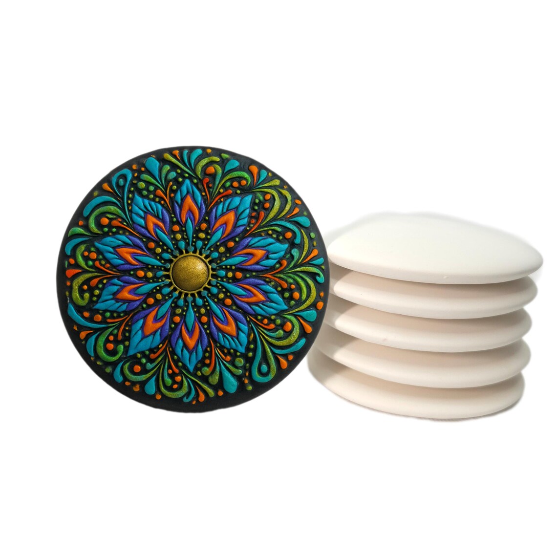 Thin 6-pack 3” Handmade Plaster Stones – Smooth Flat-back Craft Rocks ...