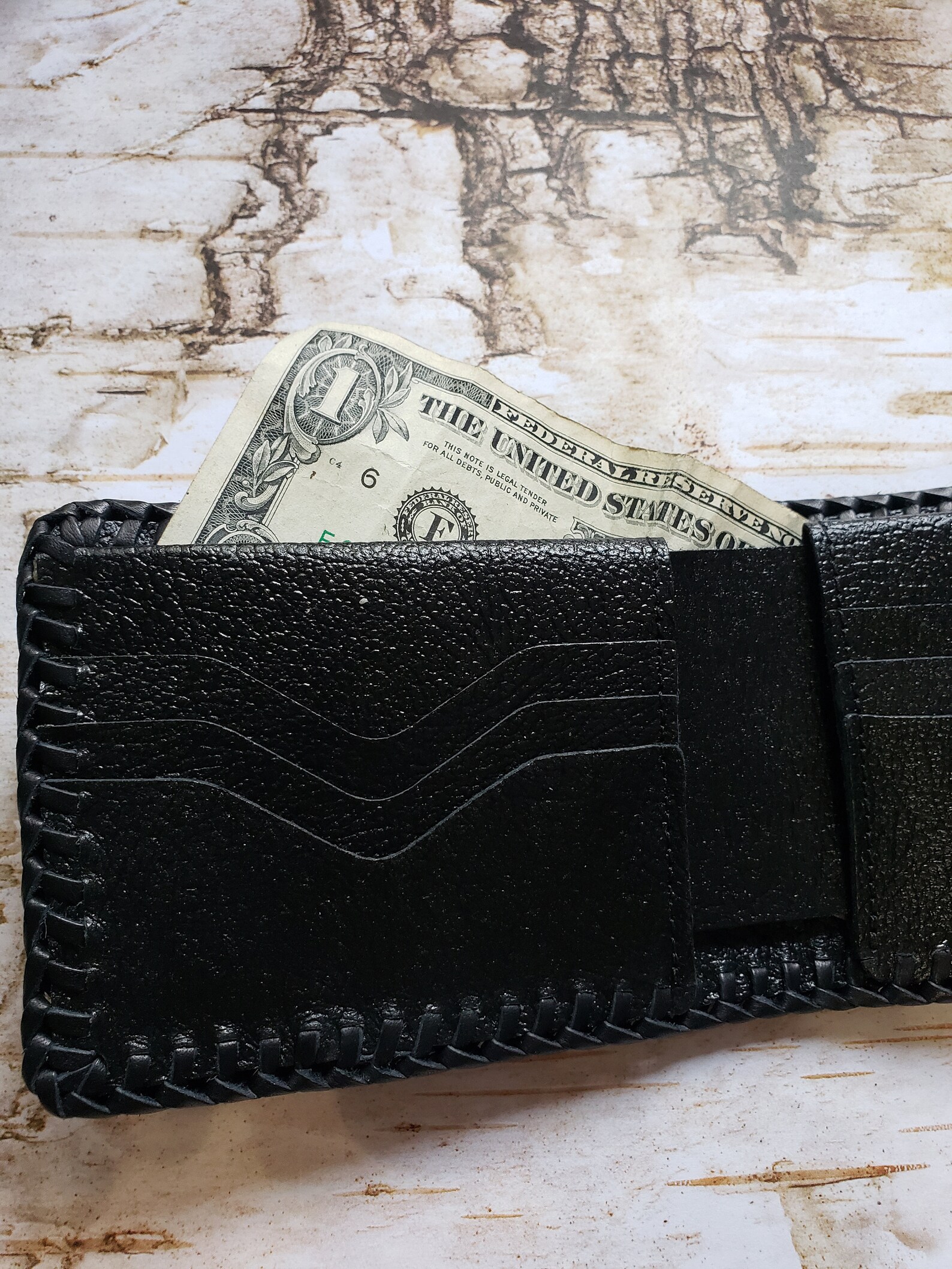 Hand Tooled Rose Leather Wallet With Initials - Etsy