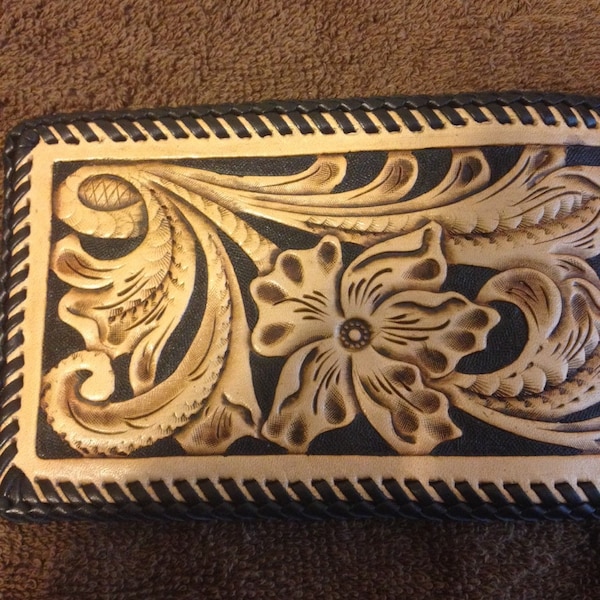 Mens Hand Tooled Western Wallet - Etsy