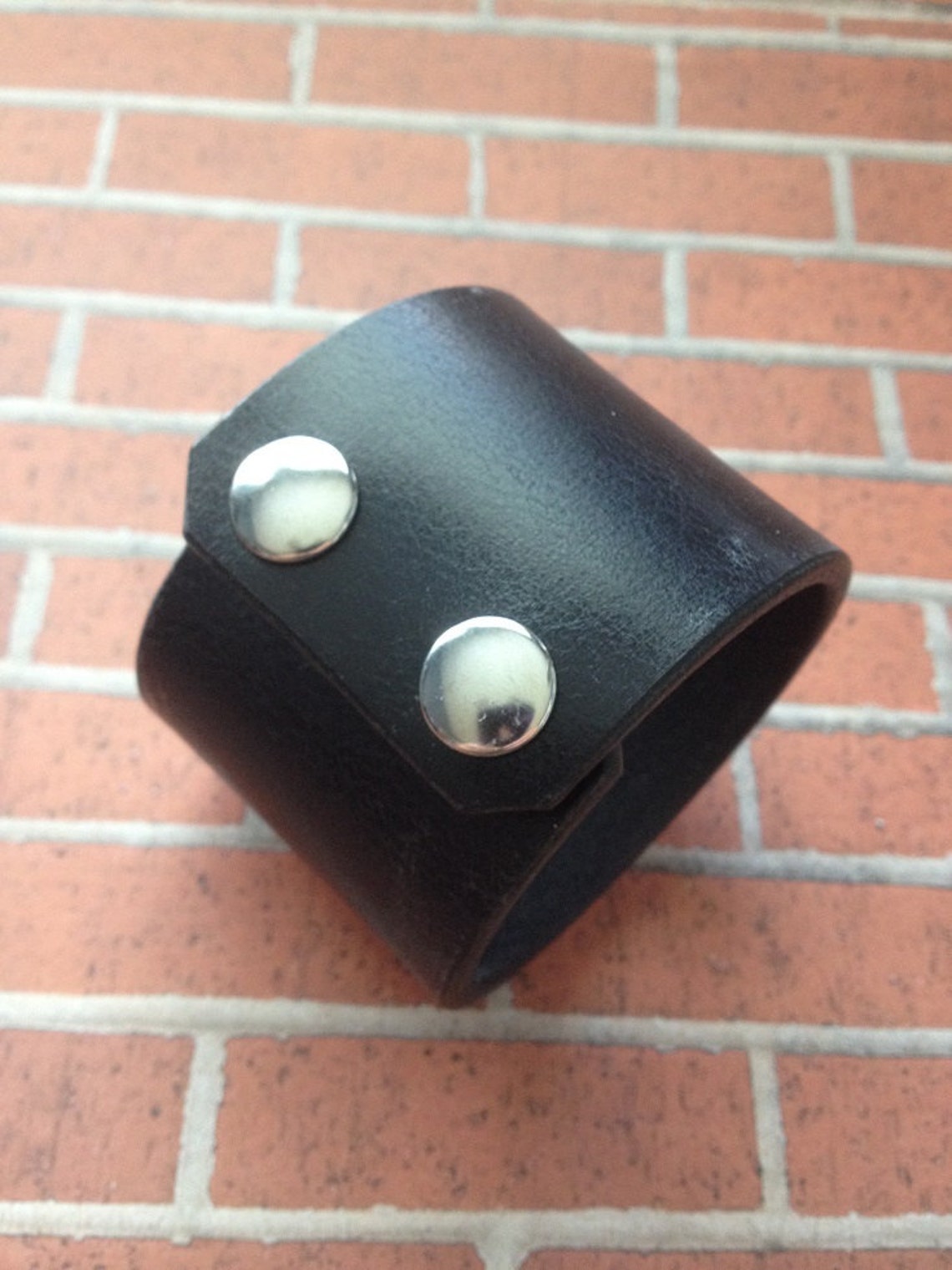 Black Leather Wrist Band. - Etsy