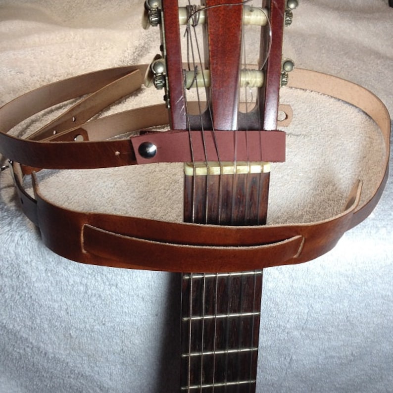 Leather Acoustic Guitar Strap Button Holder - Etsy
