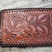 Hand Tooled Rose Pattern Leather Wallet - Etsy