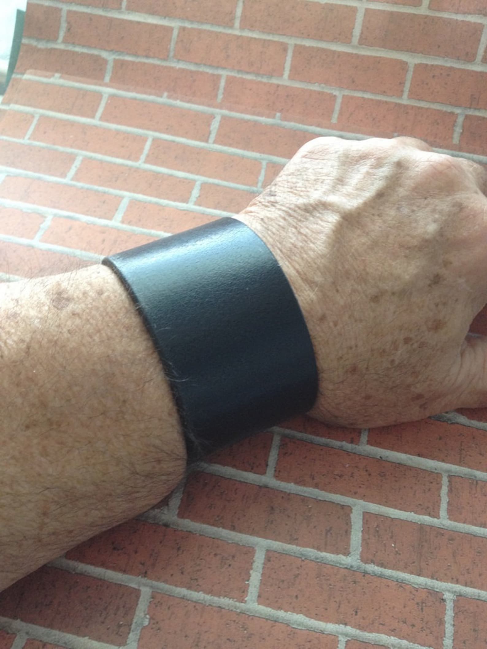 Black Leather Wrist Band. - Etsy