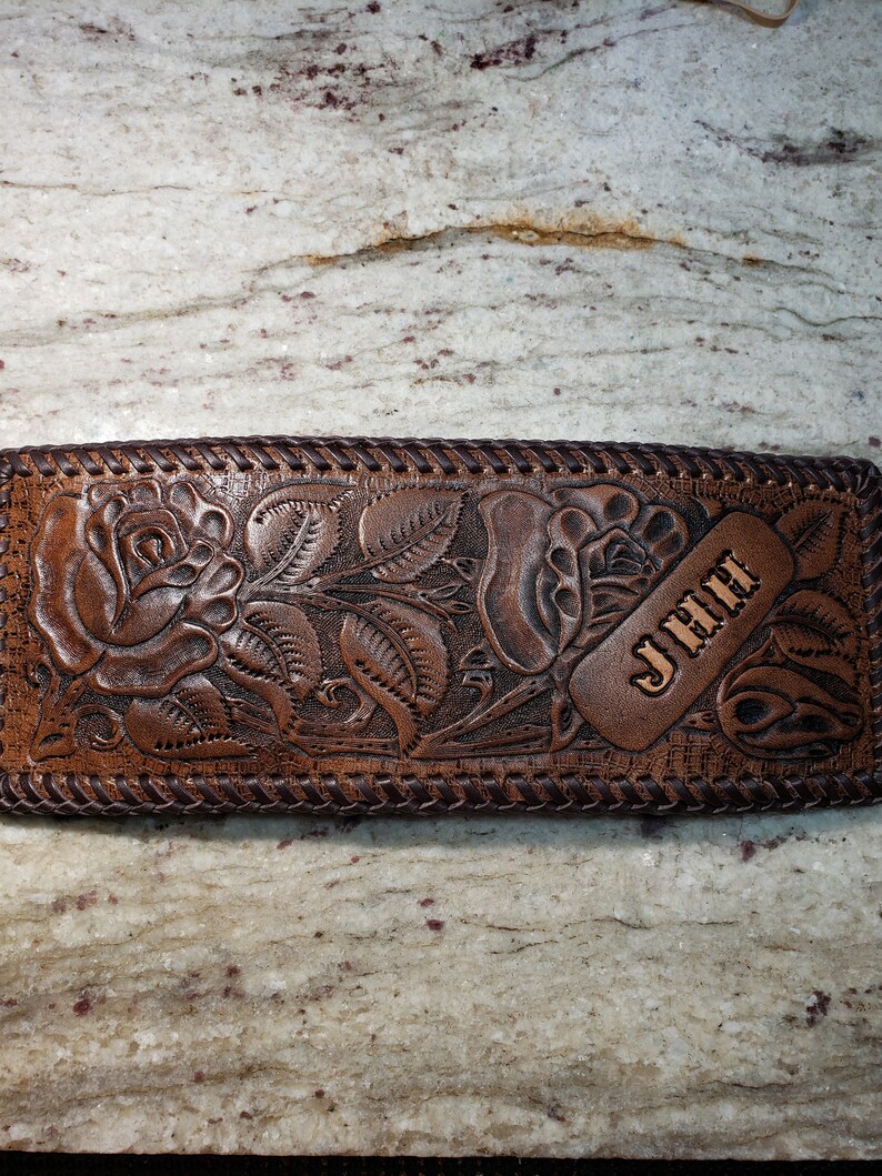 Hand Tooled Rose Pattern Wallet 3 - Etsy