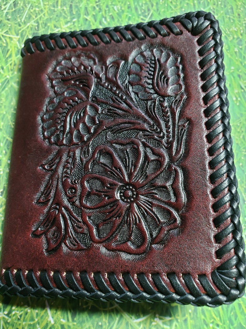 Hand tooled front pocket wallet | Etsy