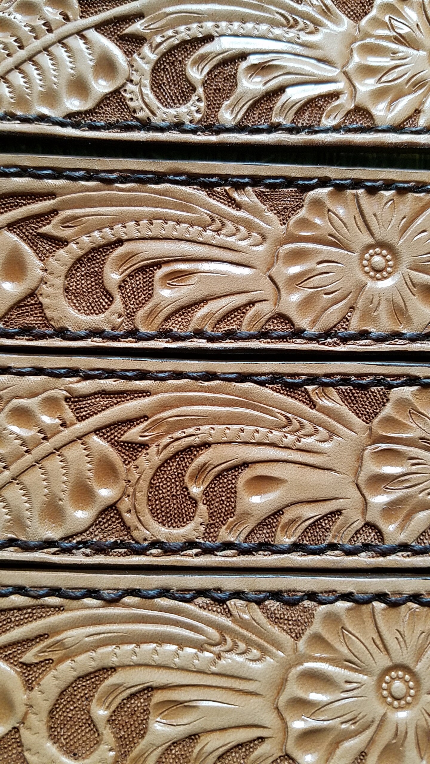 Hand carved and tooled western floral belt | Etsy