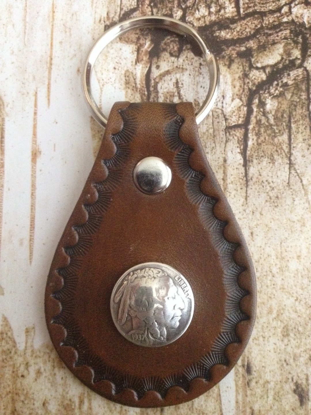 Indian Head Nickel Leather Key Fob - Etsy