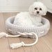 Wool Pet Bed With Cotton Rope Tassels - Crochet Dog Beds - Round Cat ...