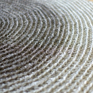 Round Crochet 100% Wool Rug Big Natural Gray Ombre Bedroom - Etsy