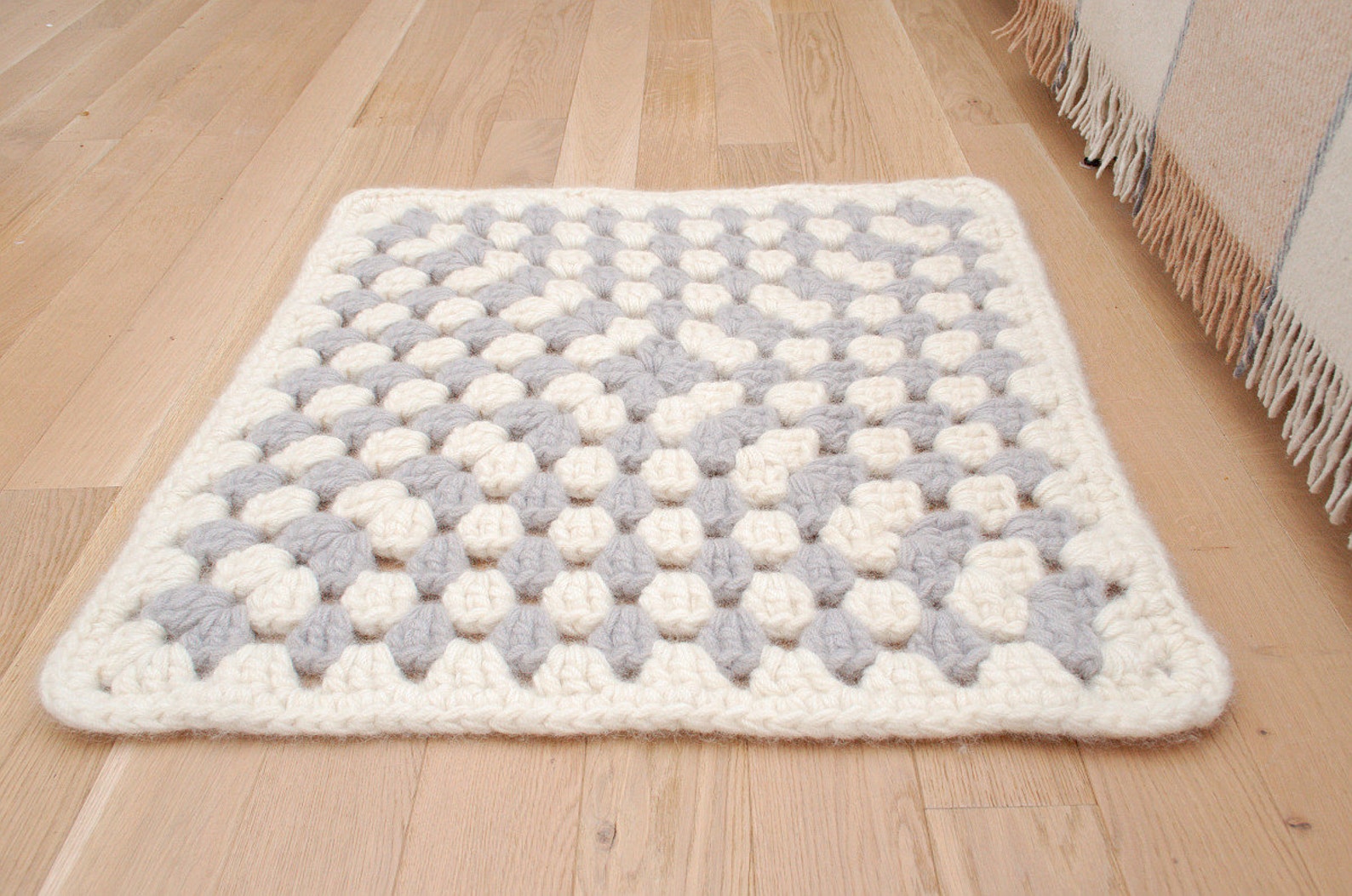 Granny Square Rug Wool Carpet Bedroom Rugs Crochet Rug - Etsy