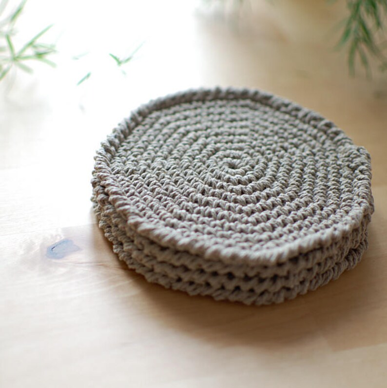 Linen Coasters Crochet Octagon Table Doilies Drink Coasters - Etsy