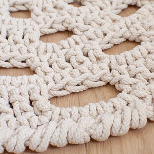Round Rug Crochet Cotton Rope, Natural Oversized Doily Rug Deck Decor ...