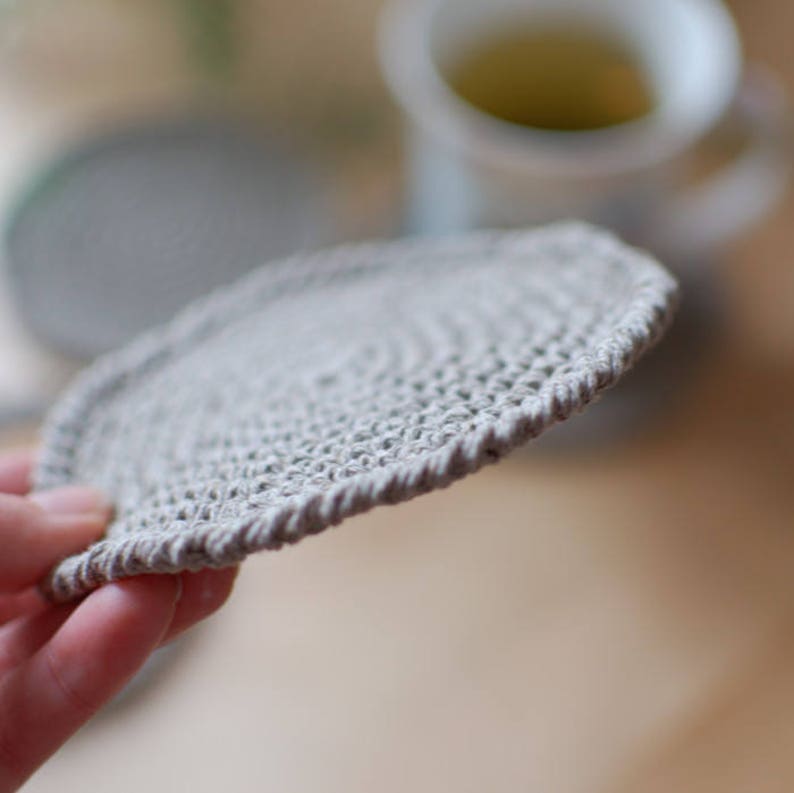 Linen Coasters Crochet Octagon Table Doilies Drink Coasters - Etsy
