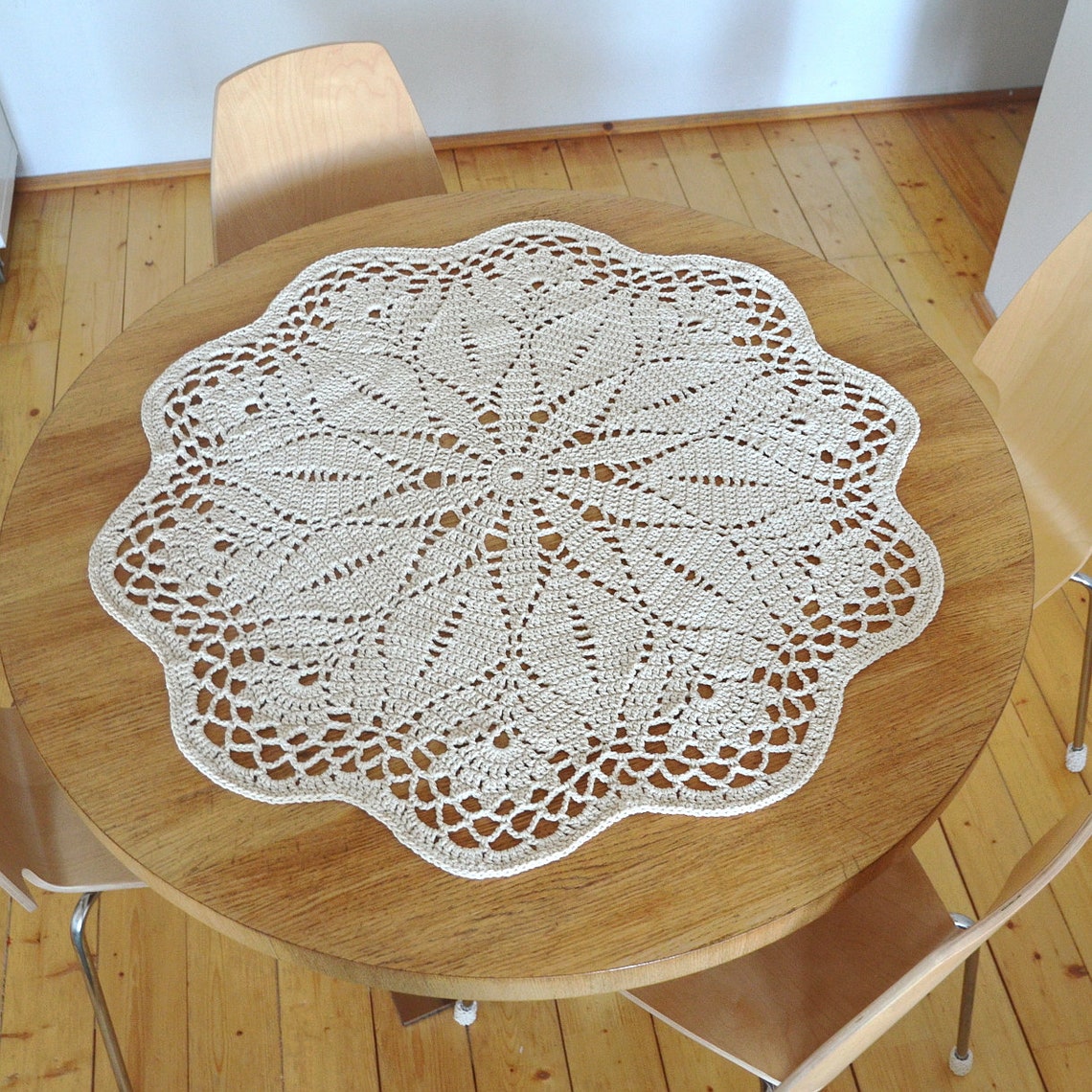 Round Crochet Big Doily Table Mat - Etsy