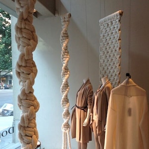 3 Extra Large Lanyard Knot Window Display Set of 3 Large Scale Macramé ...