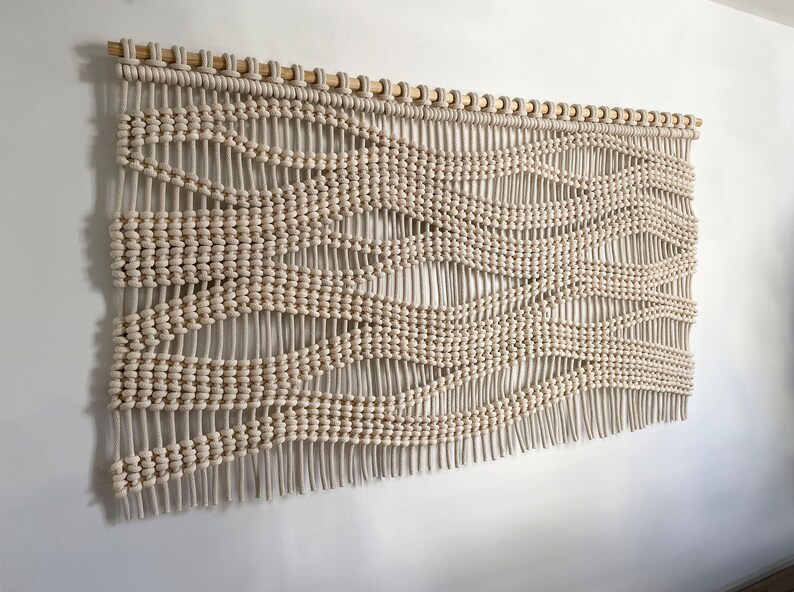 Large Rope Room Divider Large Macramé Screen Thick Rope Fiber Art Large ...