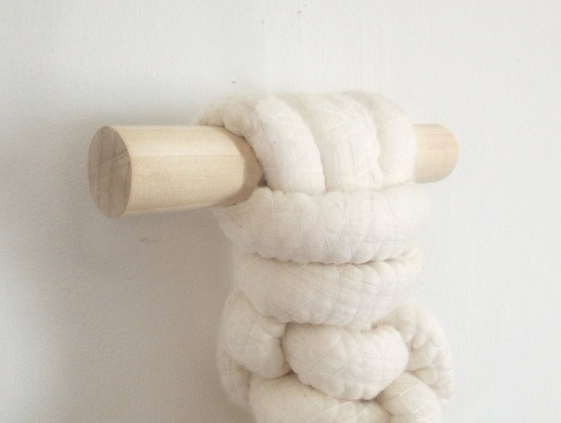 Set of 3 Extra Large Macramé Wall Hanging Sculptures Large Scale White ...