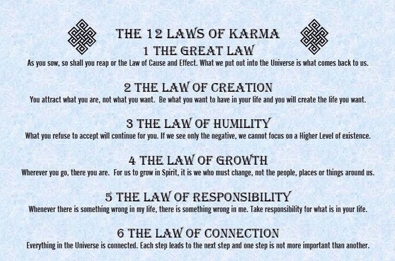 12 Laws of Karma Yoga Art Karma Wall Art Cause and Efect - Etsy