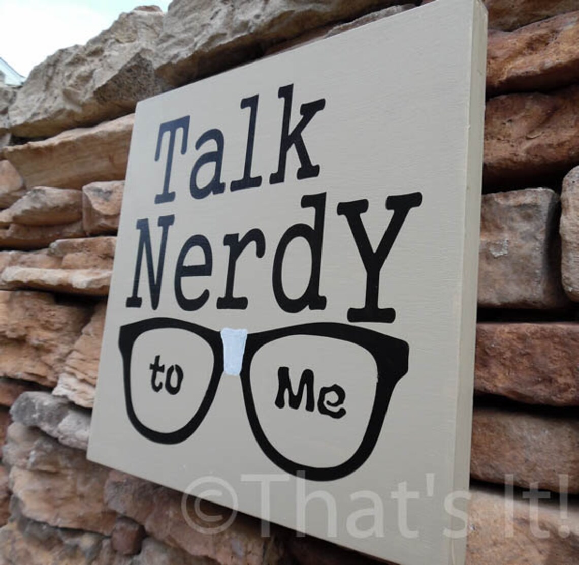 Talk nerdy to me hand painted wood sign nerd sign fathers | Etsy