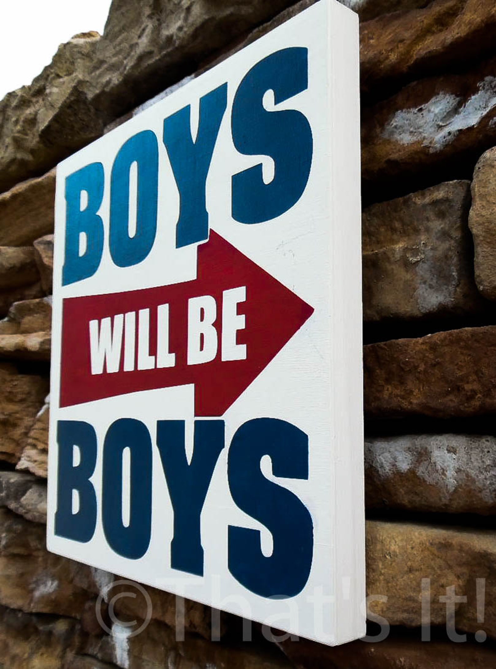 Boys Will Be Boys Hand Painted Wood Sign in Red White and | Etsy