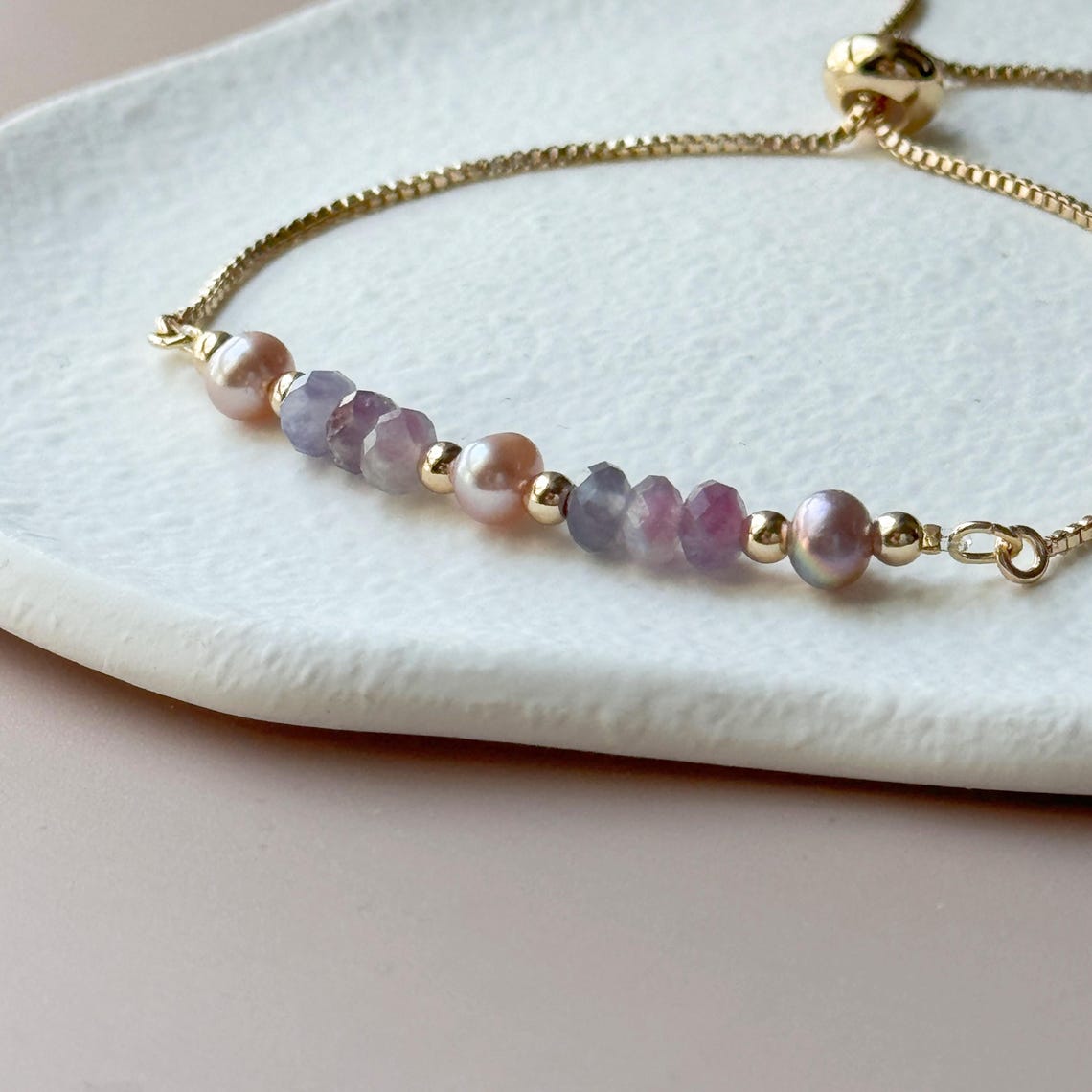 Tourmaline Pearl Protection Bracelet14kgf Adjustable Bracelethealing ...