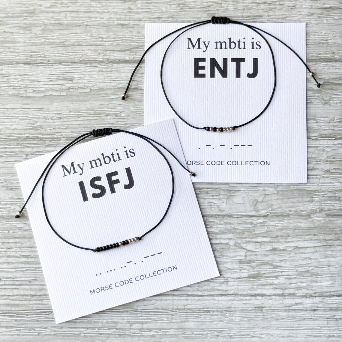 ENTJ Gift MBTI Personality Morse Code Bracelet Minimalist Cord Bracelet ...