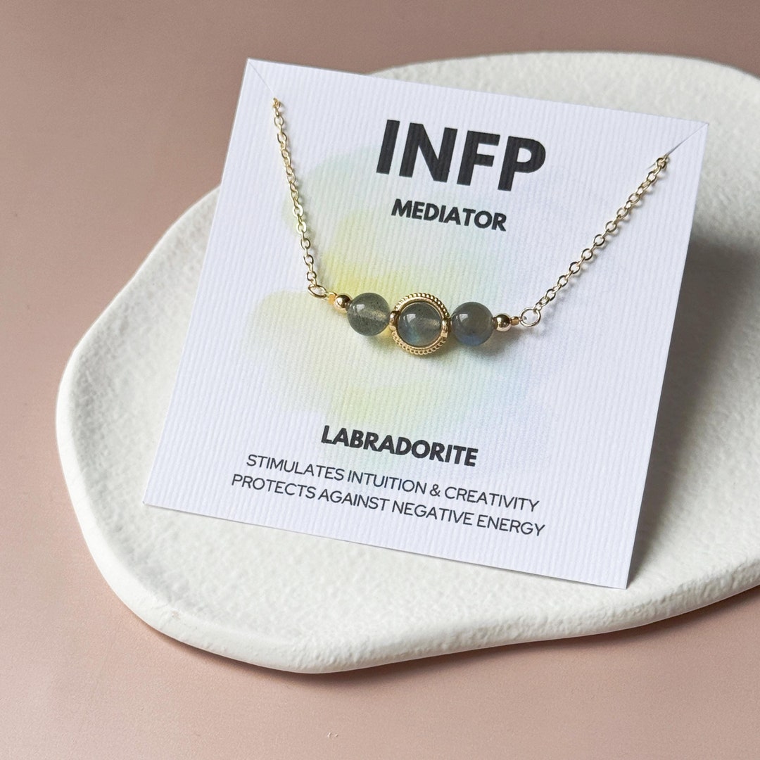 INFP Gift MBTI 16 Personality Crystal Necklace Labradorite Crystal ...