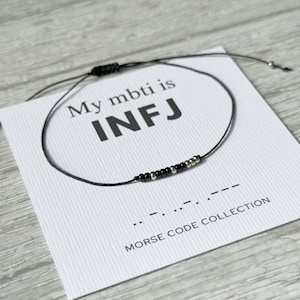 INFJ Gift | MBTI Morse Code Bracelet | Dainty Personalized Gift for Her | Meaningful BFF ...