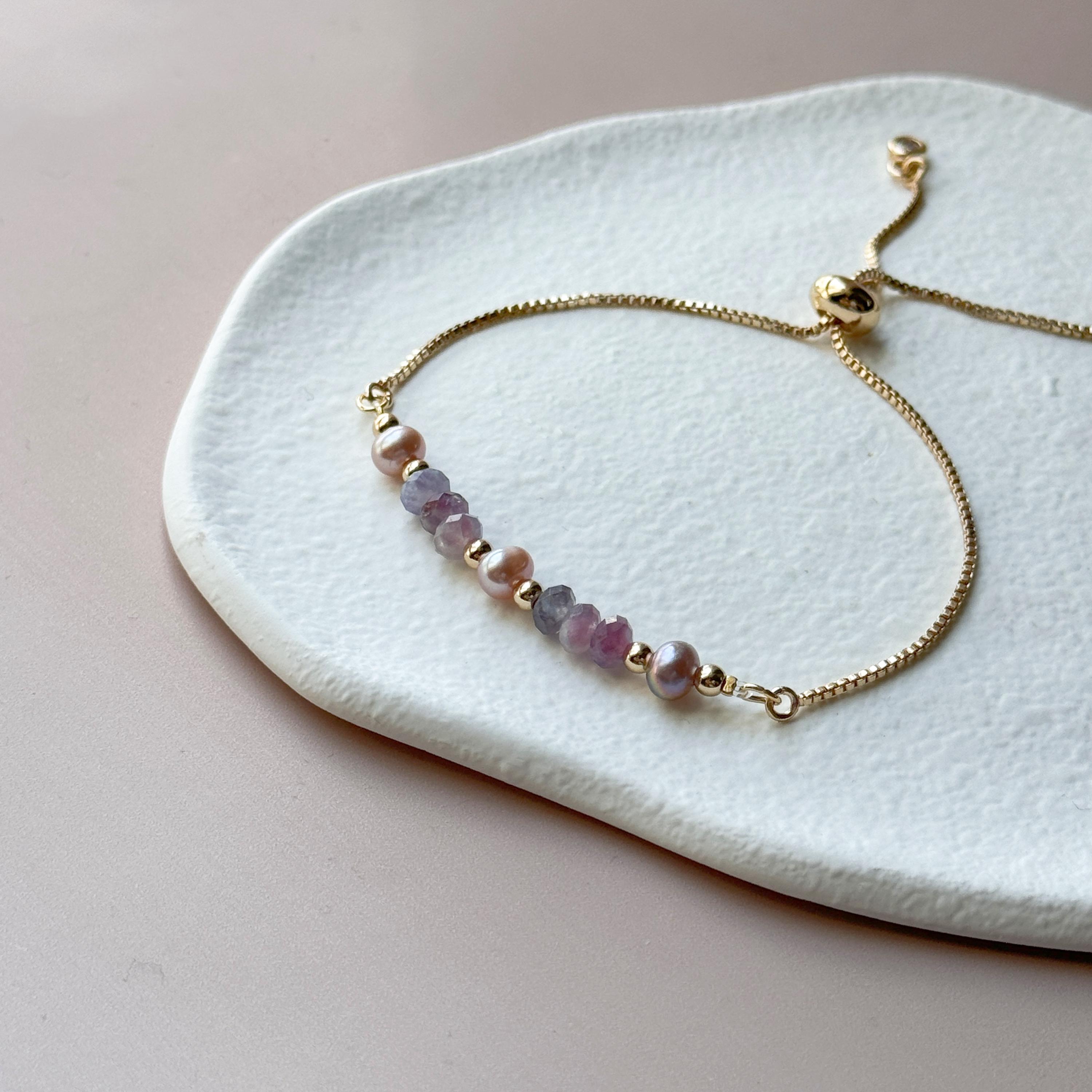 Tourmaline Pearl Protection Bracelet14kgf Adjustable Bracelethealing ...