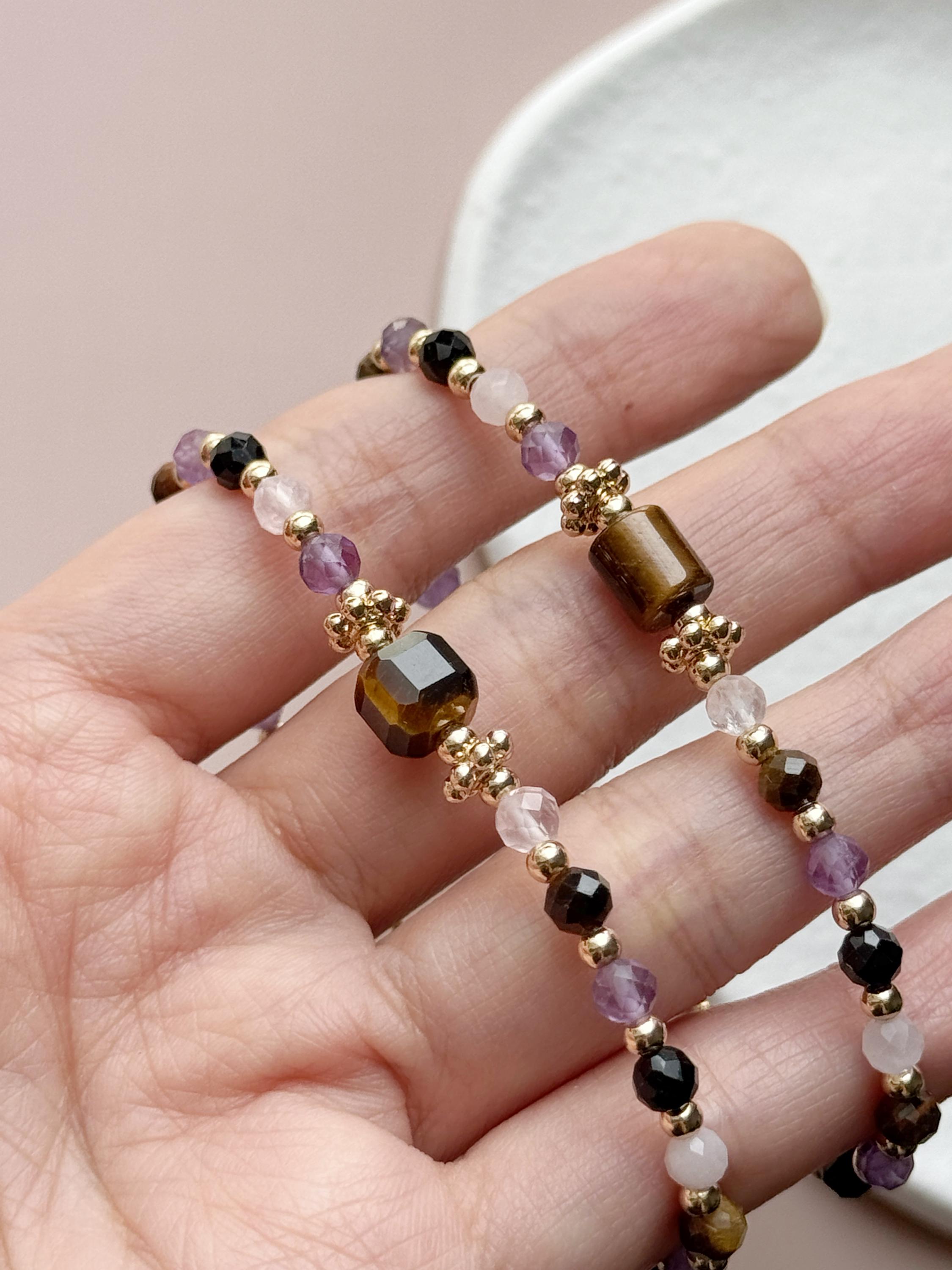 Empath Protection Bracelet｜black Tourmaline, Rose Quartz, Amethyst ...