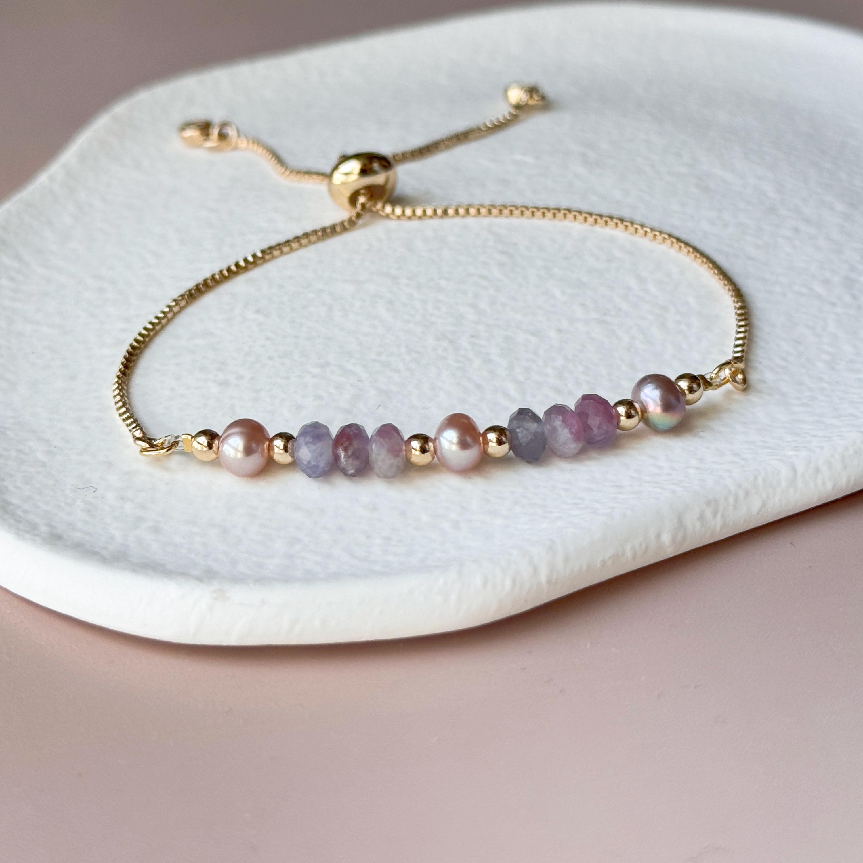 Tourmaline Pearl Protection Bracelet14kgf Adjustable Bracelethealing ...