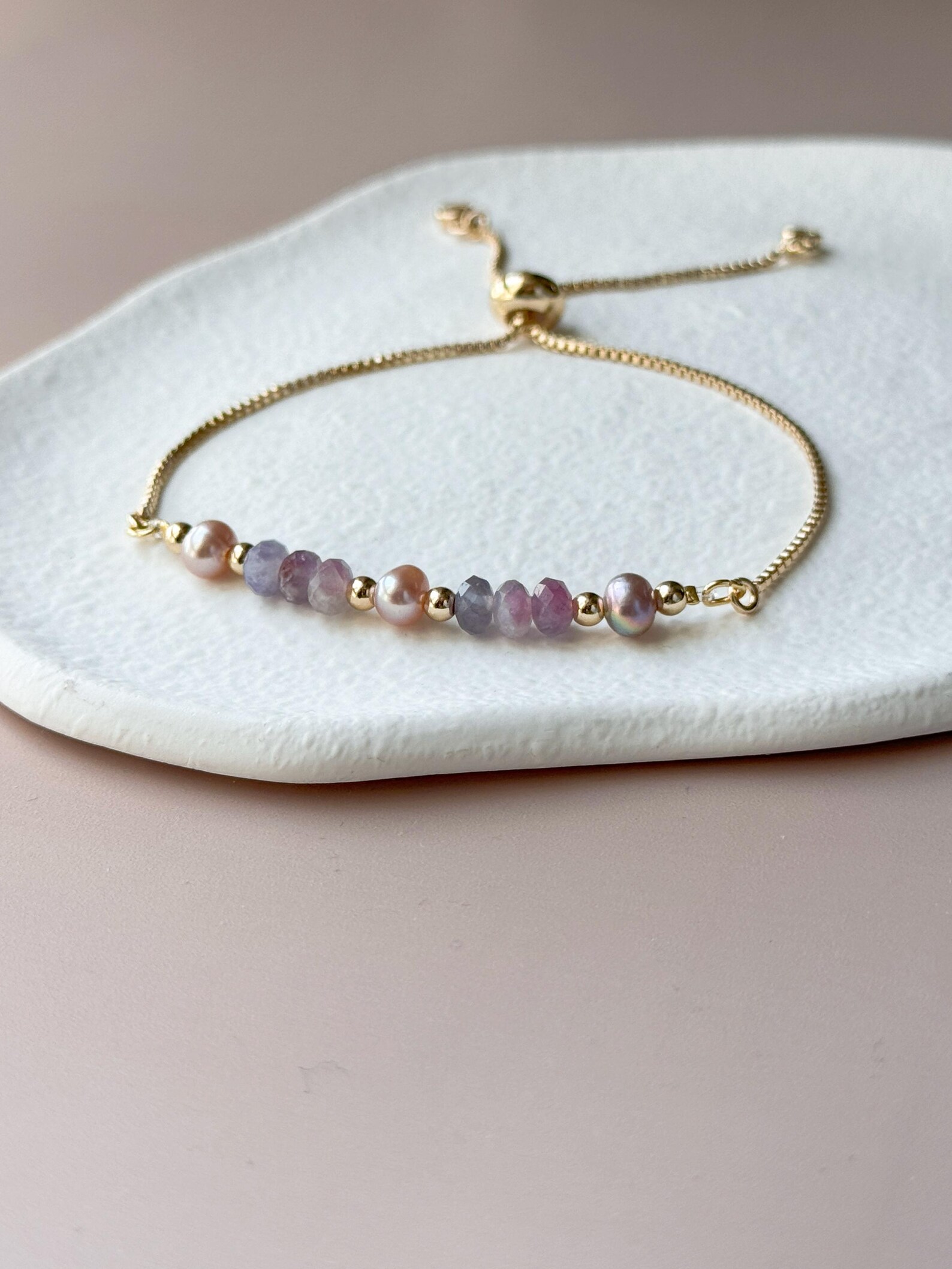 Tourmaline Pearl Protection Bracelet14kgf Adjustable Bracelethealing ...