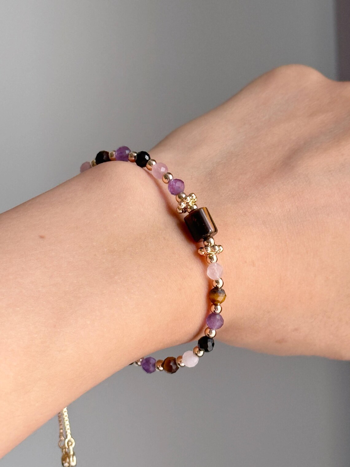 Empath Protection Bracelet｜black Tourmaline, Rose Quartz, Amethyst ...