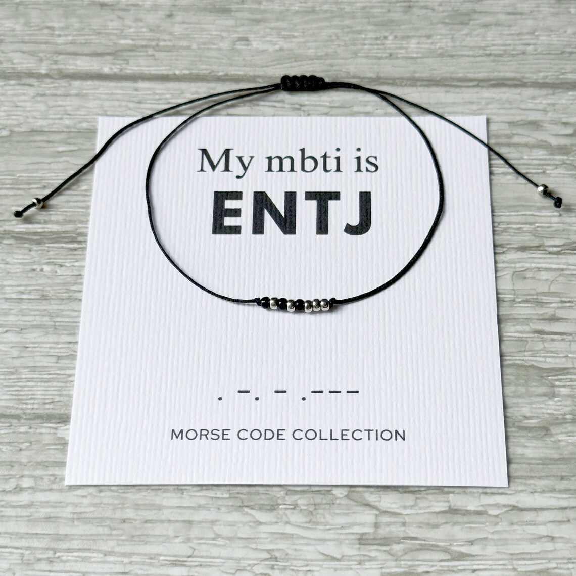 ENTJ Gift MBTI Personality Morse Code Bracelet Minimalist Cord Bracelet ...